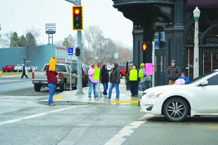 Group protests outside Geiser Grand | Baker City Herald